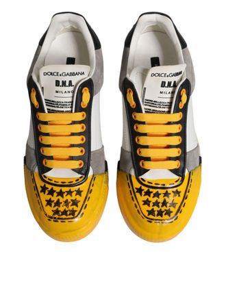 Dolce & Gabbana Mens Multicolor Miami Low Top Sneakers Shoes Calfskin Leather