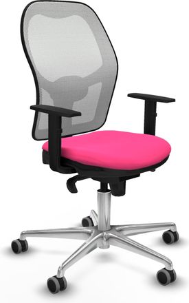 Piqueras y Crespo Schreibtischstuhl Rosa Jorquera mit 1D-Armlehnen, h&ouml;henverstellbare Lendenwirbelst&uuml;tze, ausgestattet mit 5 Positionen und injiziertem Schaumstoff, Wei