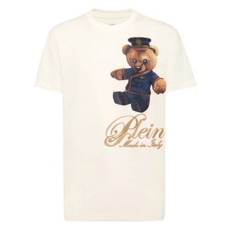 Philipp Plein Rundhals-T-Shirt Teddy Doorman - - Tops - Herren - Beige - S