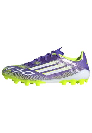 adidas Unisex F50 League Artificial Ground Football Boots, Purple Rush/Cloud White/Lucid Lemon, 45 1/3 EU