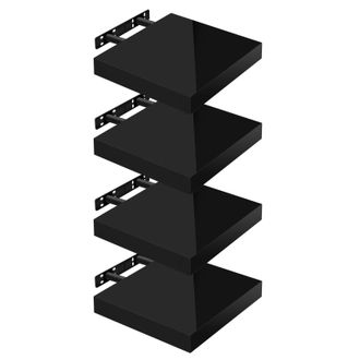 Woltu Wandregal Hochglanz Schwarz 4er Set Schweberegal,25x22.9x3.8 cm, Regal freischwebend, Galeriedisplay, Wanddeko f&uuml;r Wohnzimmer Schlafzimmer K&uuml;che, MDF,