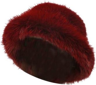 Generic Chapeau dhiver chaud en fourrure pour femme, chapeau de bassin color&eacute; personnalit&eacute;, oreille, grand bord large, chapeau de p&ecirc;cheur chapeau homme cuir, 