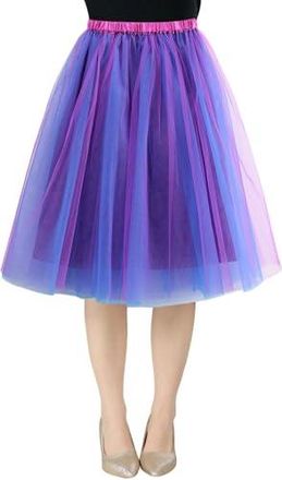 Generic Jupe Tulle Femme Tutu Jupe Jupes Femme Haute Taille Fluide - De F&ecirc;te en Maille D&Eacute;t&eacute; Parfaite pour Sortie Scolaire, Plage Ou C&eacute;l&eacute;bration