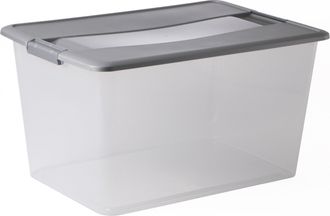 Sundis Kliker Box Boîte de Rangement Avec couvercle clipsable et poignées ergonomiques, Plastique, Transparent, 48L