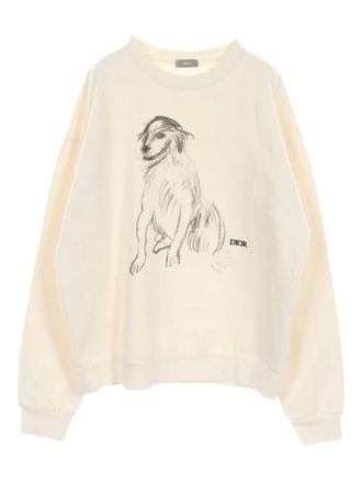 Dior x Duncan Grant sweat à imprimé chien (années 2010) - Tons neutres