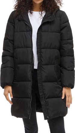 Vila Damen Jacke VIKARLA NEW LONG PUFFER JACKET (DE/NL/SE/PL, Numerisch, 42, Regular, Regular, black)