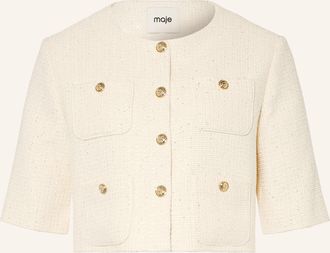 Maje Tweed-Jacke Mit Pailletten weiss