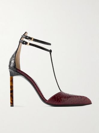 Tom Ford Escarpins En Cuir Effet Serpent - Rouge