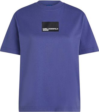 Karl Lagerfeld Regular Short Sleeves Box Logo Tee, Skipper Blue, M