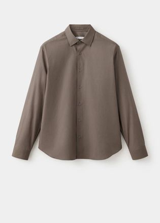 Mango Chemise 100 % coton regular-fit gris vison - Homme - XXL - MANGO MAN