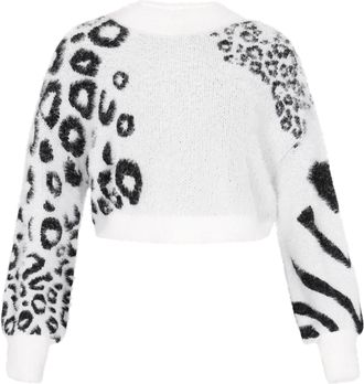 Mymo Pullover Frauen cremewei&szlig; schwarz
