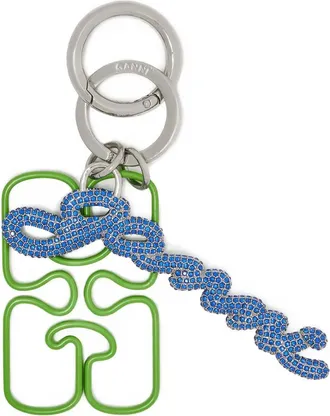 Ganni porte-clés à logo - Argent