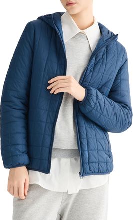 Orolay Damen Leichte Steppjacke mit Kapuze, Packbare &Uuml;bergangsjacke Warm Gef&uuml;tterte Winterjacke mit Rei&szlig;verschlusstaschen, Winddichte Reisejacke f&uuml;r Herbst u