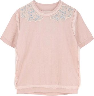 Maison Margiela Pull Col Rond - Rose Clair