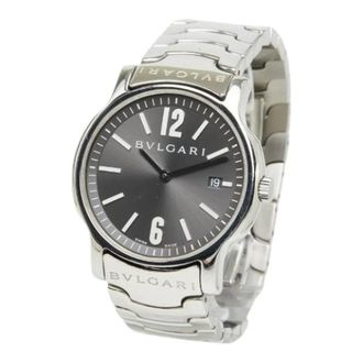 Bulgari Pre-owned Solo Tempo en acier inoxydable - Homme - Pre-owned - Noir - Taille: ONE Size