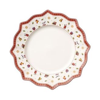 Villeroy & Boch Toys Delight Assiette plate blanche, 29 cm, Porcelaine Premium, Blanc/Rouge