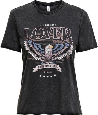 Only Damen ONLLUCY REG S/S JRS NOOS Top, Schwarz,M