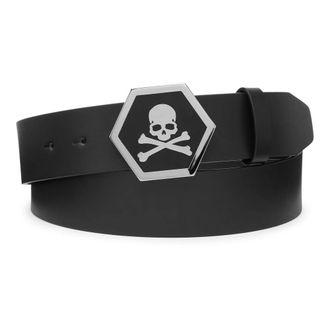 Philipp Plein Homme, Accessoires, Noir, Taille: 90 CM Leather Belt Skull