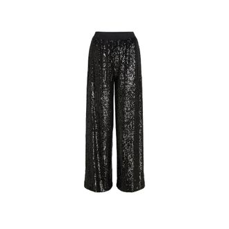 Karl Lagerfeld Jersey Fluid Paillettenhose - - Trousers - Damen - Schwarzk - L