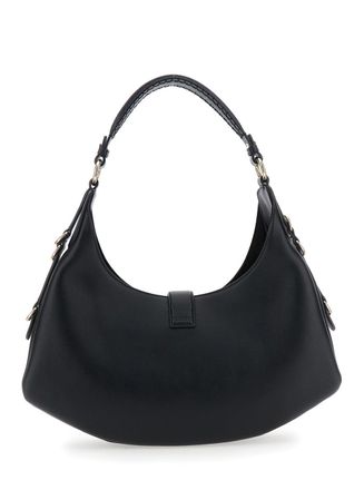 Ganni Womens Shoulder Bag Kat Small Black Leather