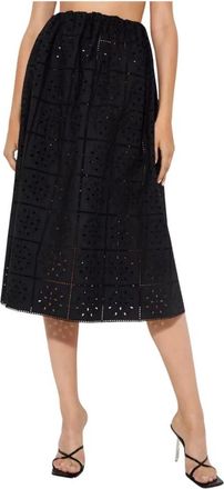 Ganni Femme, Jupes, Noir, Taille: 36 FR Broderie Anglaise Skirt