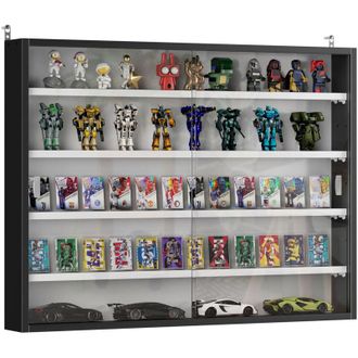 HOMCOM Vitrine - Panneau de particules - 80x9.5x60cm - Noir