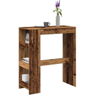 vidaXL Table de bar avec &eacute;tag&egrave;res vieux bois bois ding&eacute;nierie Vidaxl