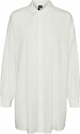 Vero Moda Damen Vmbina L/S Oversize Shirt Ga Noos Bluse, Snow White, XS EU