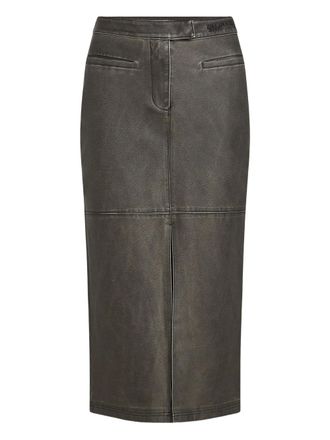 Karl Lagerfeld jupe fendue à effet usé - Noir