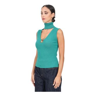 Just Cavalli Gr&uuml;ner Rollkragenpullover mit Cut-Out-Detail - - Knitwear - Damen - Gr&uuml;n - S