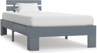 vidaXL Massivholzbett Grau Kiefer 100x200 cm Vidaxl