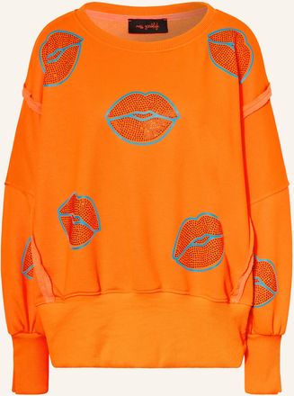Miss Goodlife Miss Goodlife Oversized-Sweatshirt Mit Schmucksteinen orange
