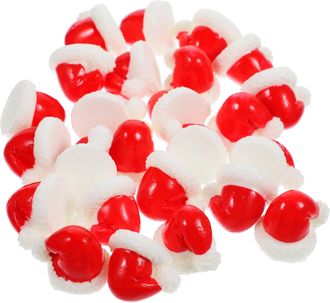 Cabilock 24st&uuml;cke Teiliges Mini Resin Weihnachtsm&uuml;tzen Tischdekoration Mikroszene DIY Weihnachtsanh&auml;nger F&uuml;r Festliche Wohnaccessoires