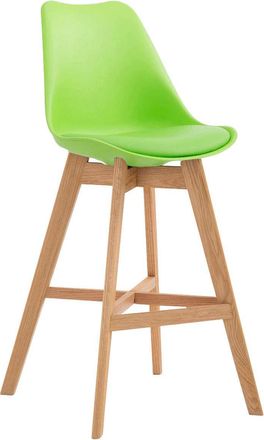 Clp Barhocker Cannes Mit Kunststoffsitzschale Und Kunstlederbezug I Thekenhocker Mit Eichenholzgestell Und Fu&szlig;st&uuml;tze, Farbe:gr&uuml;n, Gestell Farbe:Natur