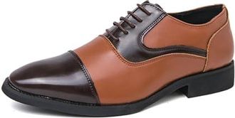 Minitoo Chaussures basses à lacets pour homme - Fashion Business Oxfords, Y8773 Marron Jaune, 39 EU