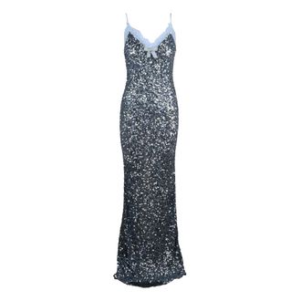 Elisabetta Franchi Abito Lungo Total Paillettes - - Dresses - Damen - Grau - M
