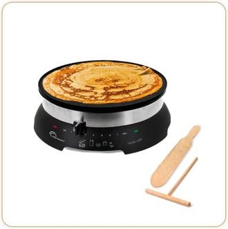 Little Balance 8538 Celtic Chef Cr&ecirc;pes-Pfanne 3 in 1 Cr&ecirc;pes-Pfanne, Pfannkuchen, Plancha, XXL-Platte Durchmesser 33 cm, regelbarer Thermostat, 1300 W, schwarz