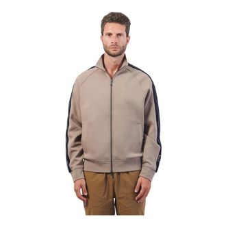 A|X Armani Exchange Brauner Zip-Sweater mit Kontrastband - - Sweatshirts & Hoodies - Herren - Braun - M