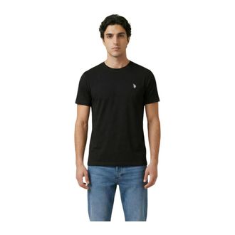 U.S.Polo Association U.s. Polo Assn., Homme, Tops, Noir, Taille: 2XL T-Shirt en coton &agrave; manches courtes et col rond