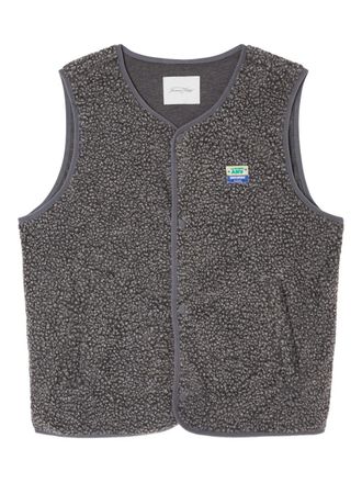 American Vintage Hoktown Weste aus Faux Shearling mit Druckkn&ouml;pfen - Grau