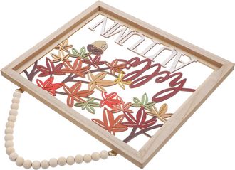 Hemobllo Herbst Holzschild Willkommen Hängend Türschild Ahornblatt Dekoration für Haustür Veranda Wohnzimmer Rustikale Herbst Deko für Esszimmer Wohnzimmer