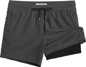Maamgic Herren Badehose mit Kompression Badeshorts 2 in 1|14cm Innenl&auml;nge Schnelltrocknend l&auml;ssige Swim Shorts Kurz Boardshorts mit Innenhose Rei&szlig;verschlussta