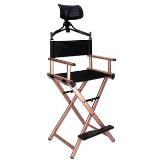 Generic Tragbarer Make-up-K&uuml;nstlerstuhl aus Aluminium mit Kopfst&uuml;tze, klappbarer Regiestuhl for Profis und Filmaufnahmen