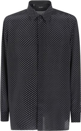 Tom Ford Seiden Cr&ecirc;pe de Chine Polka-Dot Hemd - - Blouses & Shirts - Damen - Schwarzk - XS