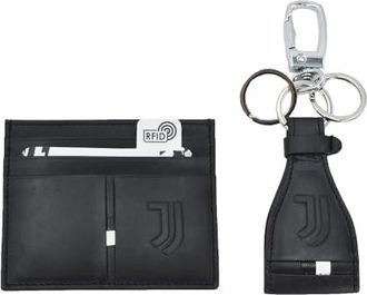 Juventus Juve, 133448 Parure Cartes et Porte-clés 100% Cuir Homme, Noir, Standard