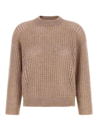 PESERICO Pull Col Rond - Beige
