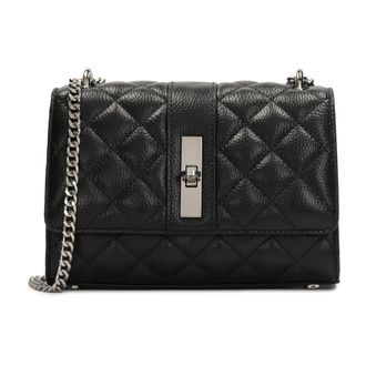 Kazar Kleine Schultertasche mit dekorativem Steppmuster - - Bags - Damen - Schwarzk - ONE SIZE