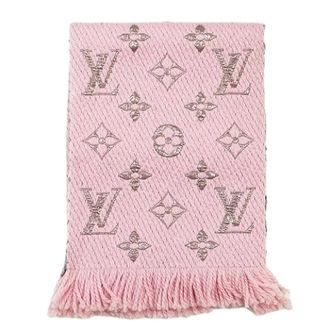 Louis Vuitton Pre-owned Echarpe Logomania Monogram Wool Silk Metallized Scarf - Femme - Pre-owned - Rose - Taille: ONE Size