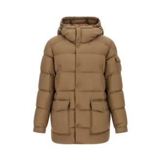 Moncler Bretagne Kurzdaunenjacke mit Kapuze - - Coats - Herren - Beige - 2XL