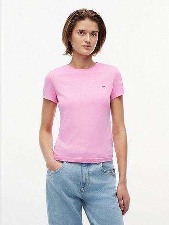 Tommy Hilfiger T-shirt slim &agrave; col ras-du-cou et drapeau